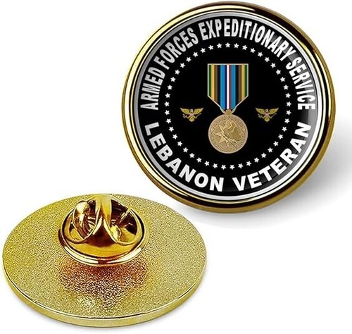 Gold Armed Forces Expeditionary Service Lebanon Veteran Lapel Pin | eBay