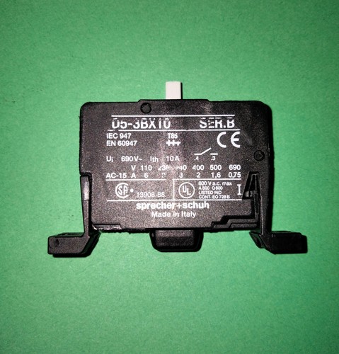 Sprecher + Schuh D5-3BX10 Contact Block 1 N0 Base Mounting - Surplus ...