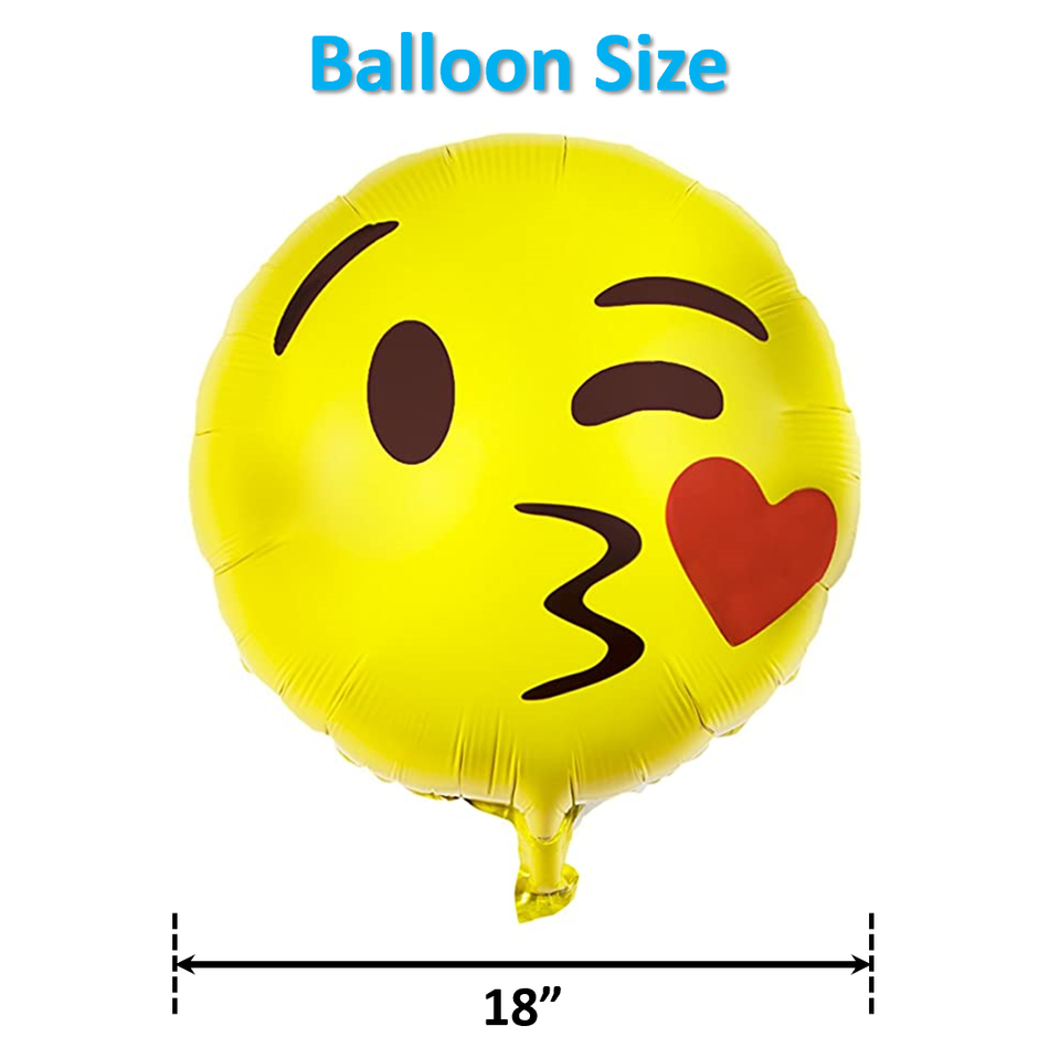 18 inch Emoji Face Mylar Balloon for Birthday Party Holiday Decoration ...