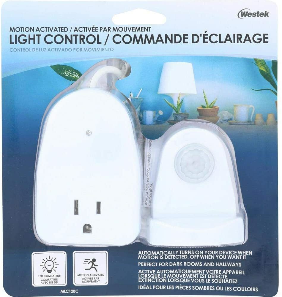 Westek Indoor Plug-In Corded Motion Activated Light Control MLC12BC-4 ...