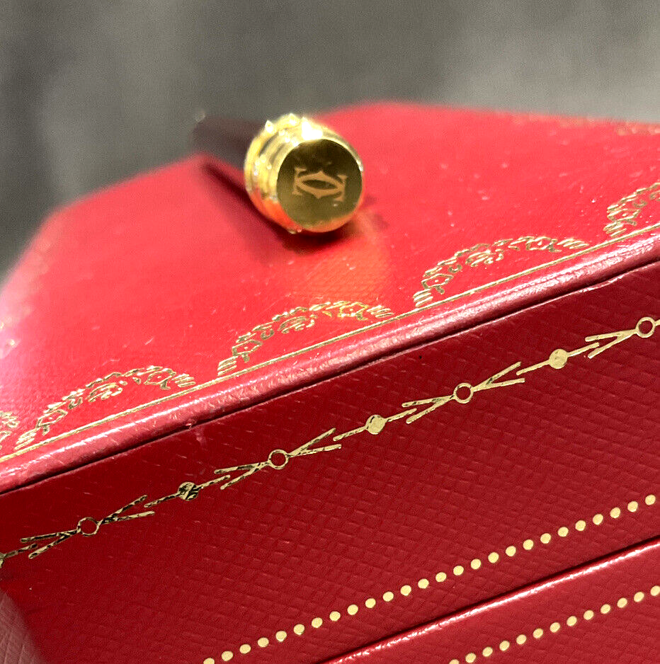 Authentic Santos de Cartier Ballpoint Pen Burgundy Lacquer Gold Finish ...
