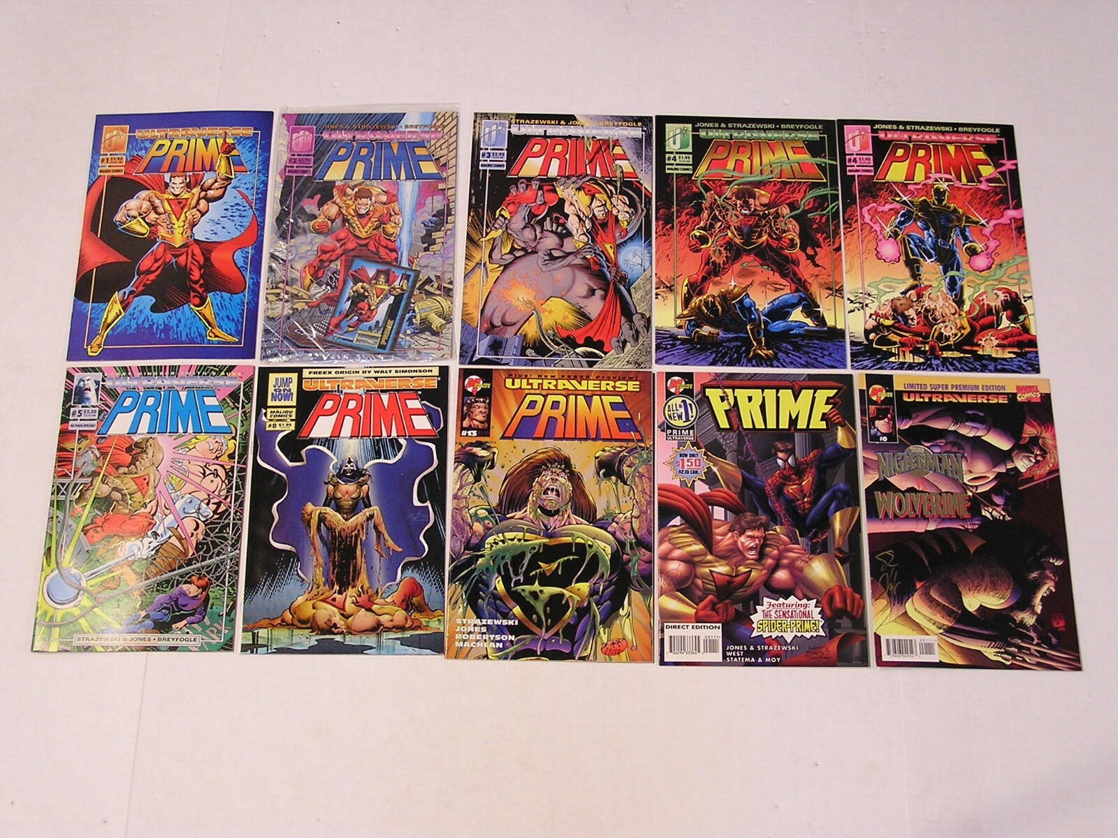 LOT (10) Ultraverse PRIME variant covers MALIBU COMICS autographed foil ...