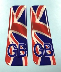 Domed Waving Union Jack GB Vehicle Number Plate Slim 29mm Stickers ...
