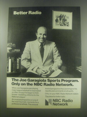 1977 NBC Radio Network Ad - The Joe Garagiola sports program | eBay