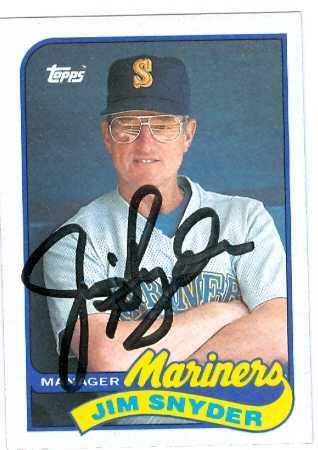 Jim Snyder autographed Baseball Card (Seattle Mariners) 1989 Topps #44 ...