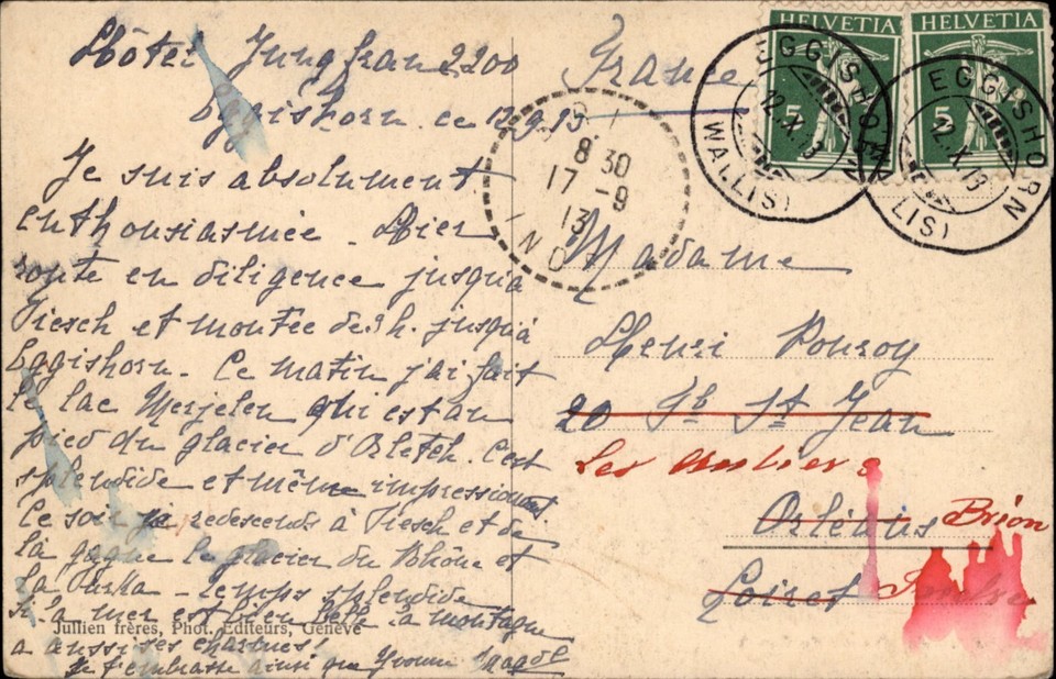 Glacier de Fiesch Fiesch Valais Switzerland vintage postcard w405 | eBay