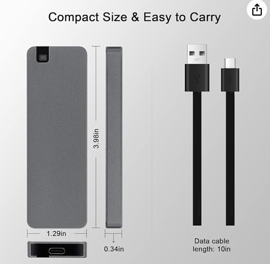 1T External Hard Drive. Ultra HighSpeed Portable SSD - Laptop, PC, Game ...