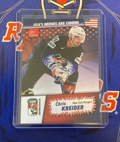 CHRIS KREIDER 2018 By Cards 🏒 IIHF TEAM USA #16 New York Rangers QTY 🔥 ...