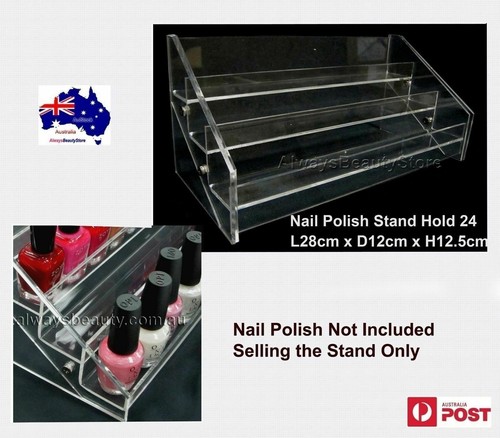 Gel Nail Polish Stand 3 Tier Hold 24-27 Clear Acrylic Rack Fit OPI ...