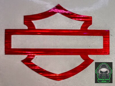 2x Die Cut Harley Davidson 200mm wide PREMIUM BRUSHED RED Decals f100 ...