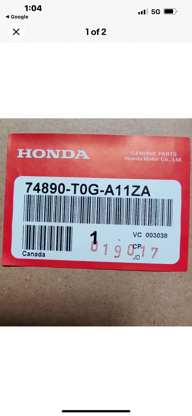 Genuine OEM HONDA 74890-T0G-A11ZA garnish Moulding CRV 2012-2016 | eBay