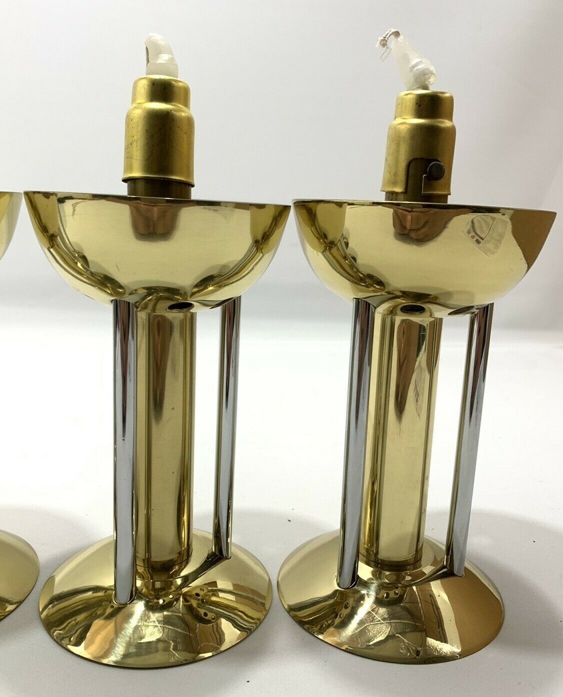 ^ Mason Vintage Flame Brass Candle Stick Lamps ...