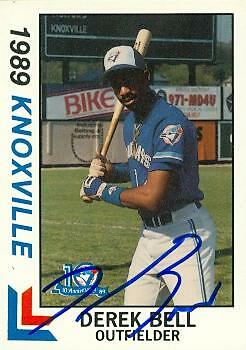 Derek Bell autographed Baseball Card 1989 Knoxville #1 minor league ...
