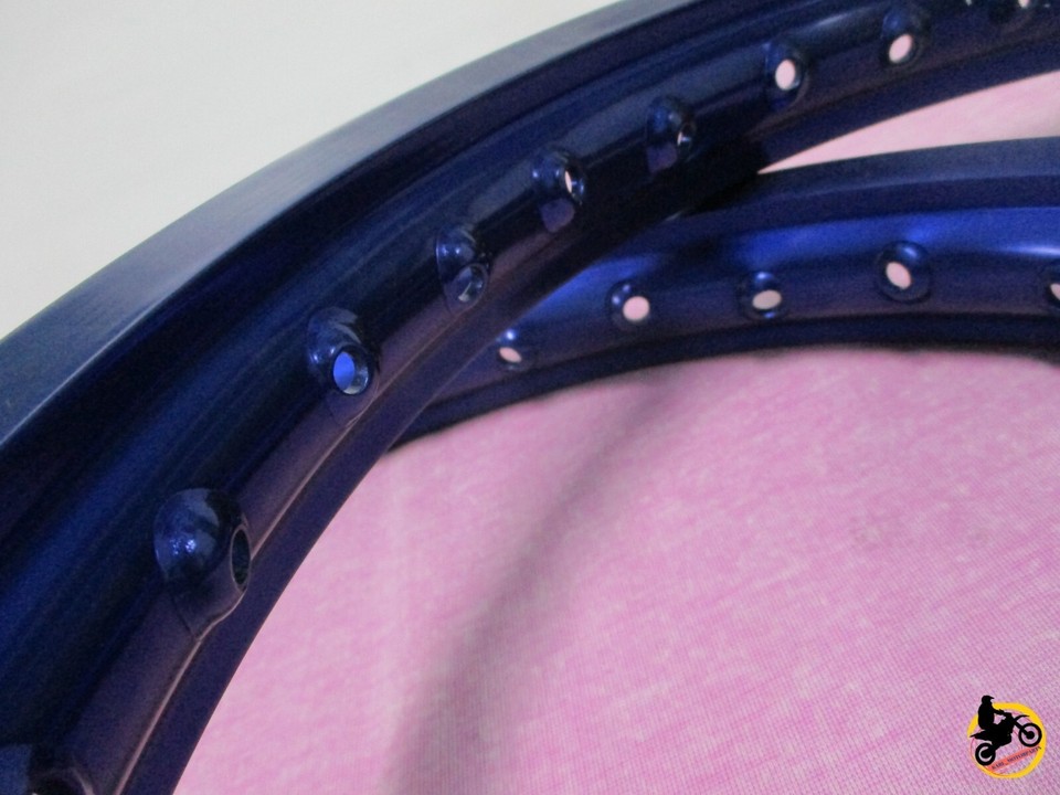 FIT YAMAHA TT90 TTR90 TTR110 ALUMINIUM BLUE FRONT+ REAR WHEEL RIM SET ...