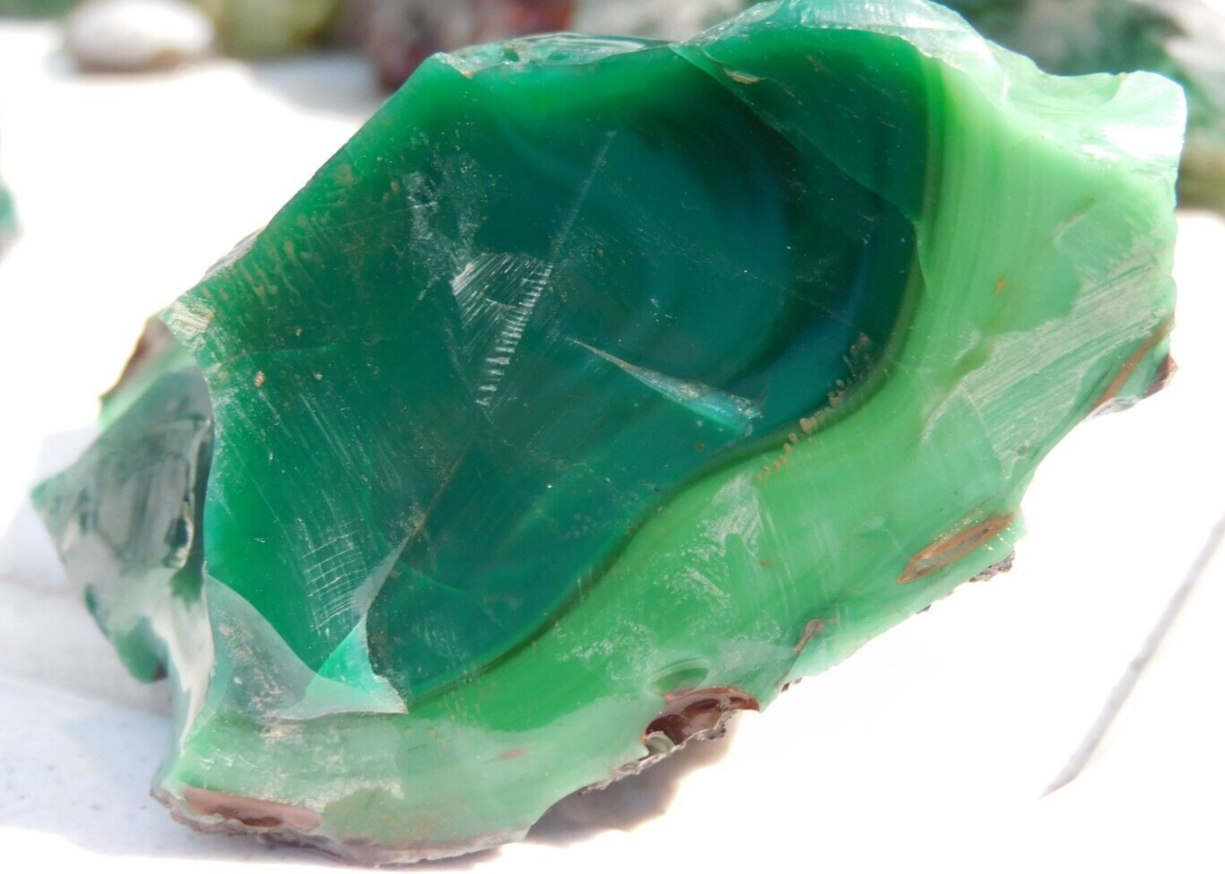 9.8oz Light/Dark Green Pretty Antique Recycled Slag Glass from ...