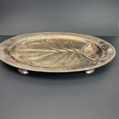 Community Plate Serving Tray Lg Silver Plate Platter Fish Meat Carving ...