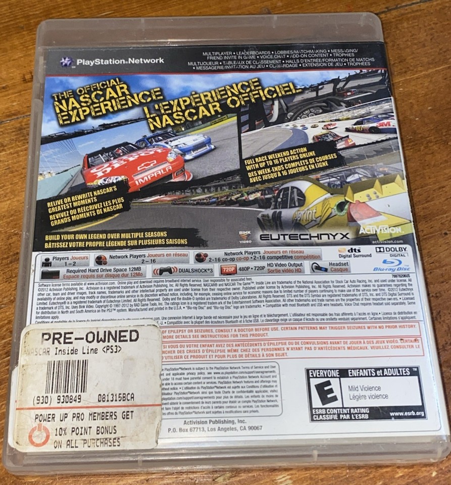 NASCAR The Game: Inside Line (Sony PlayStation 3, PS3 2012) Tested ...