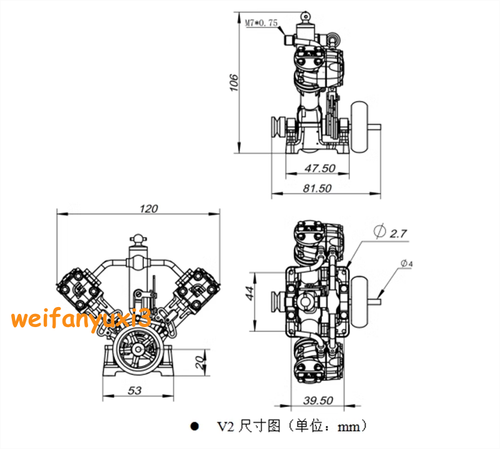 Compact Vintage V2 Steam Engine Model Dual Cylinder Powerful Toy ...