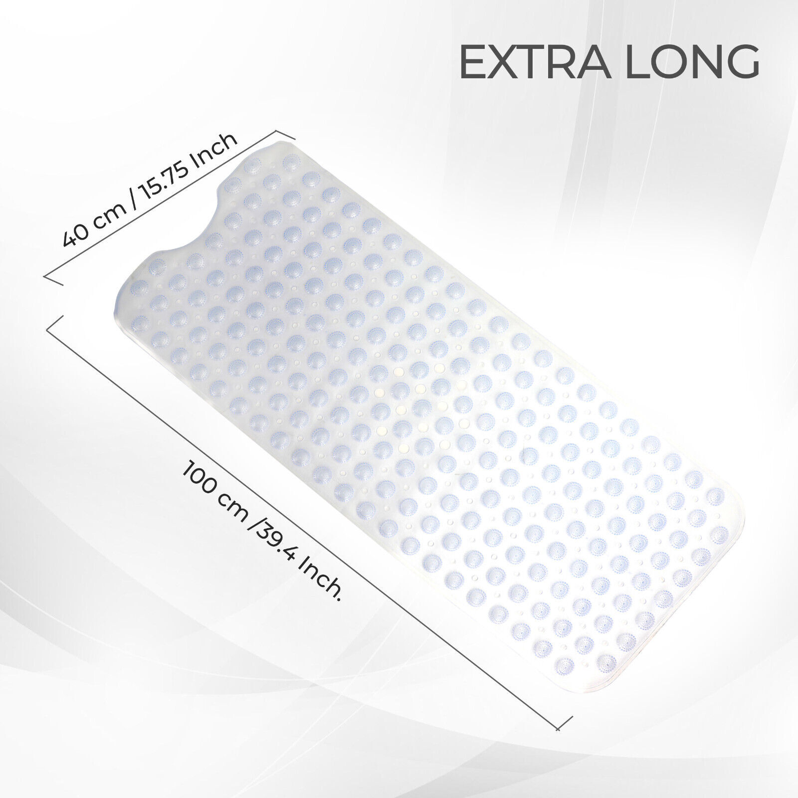 Extra Large Bath Mat Non Slip Bathtub Strong Suction Anti-Mold Rubber ...
