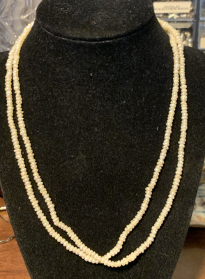 Vintage Double Strand Fresh Biwa Small Pearl Necklace Decorative Slide ...