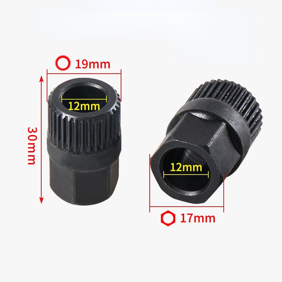 2PCS Pulley Removal Tool 33 Spline Hexagon Alternator Clutch Free Wheel ...