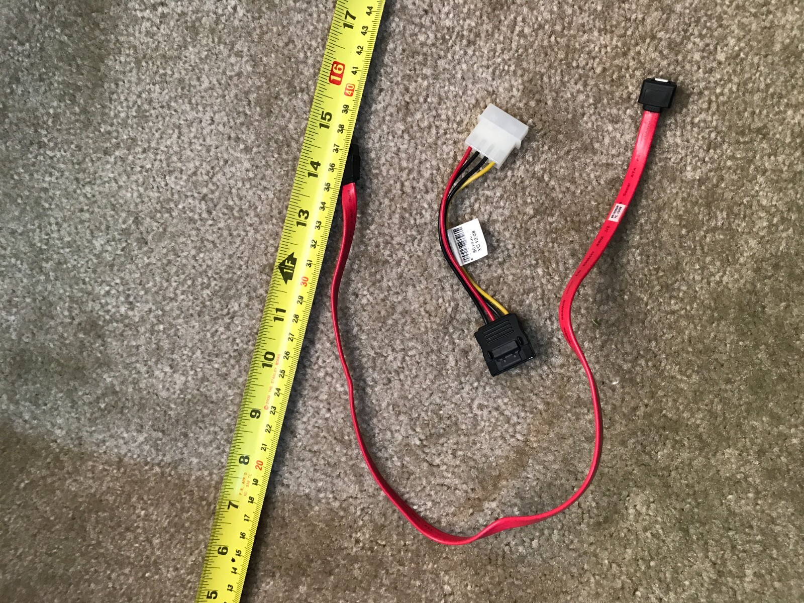 Genuine SATA AsLink LinkTek Cable, 7-pin Female to Female 20” +4 pin ...