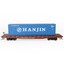 HO Scale 1:87 52ft Flat Car with 40ft Shipping Container Freight Car ...