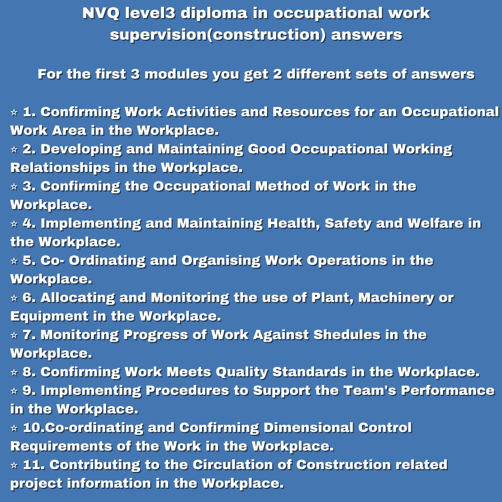 NVQ Level 3 Construction Diploma in Occupational Work Supervision ...