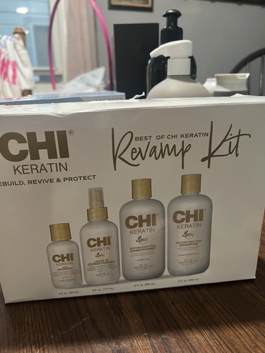 Chi Kit Keratin Revamp Conditioner, Shampoo,Silk Infusion & Leave In 4 ...
