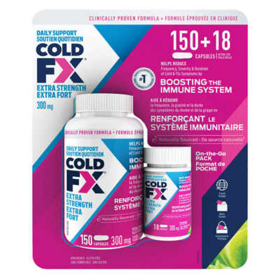 Cold-FX Extra Strength 168 Capsules 300mg Non Drowsy Natural Anti-Body ...
