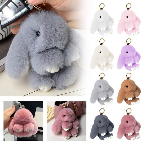 Cute Charm Key Chain Bag pendant Plush Bunny Toy Rabbit Gifts Fur ...