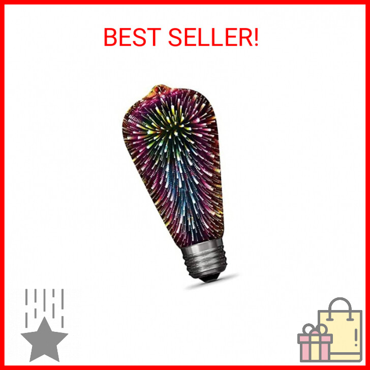 Firework Light Bulbs,Decorative 3D LED Bulb,4W, Stained Glass Light ...