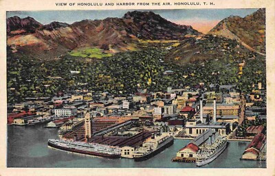 Panorama Honolulu Harbor Oahu Hawaii 1940s linen postcard | eBay
