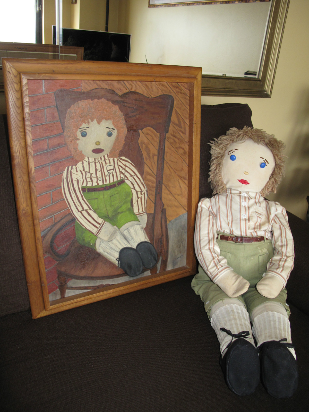 Raggedy Andy Doll and Painting signed Betty Wagner vintage handmade ...