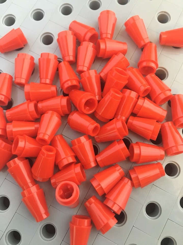 LEGO 1x1 Red Round Nose Cones Bricks Small New Lot Of 50 | eBay