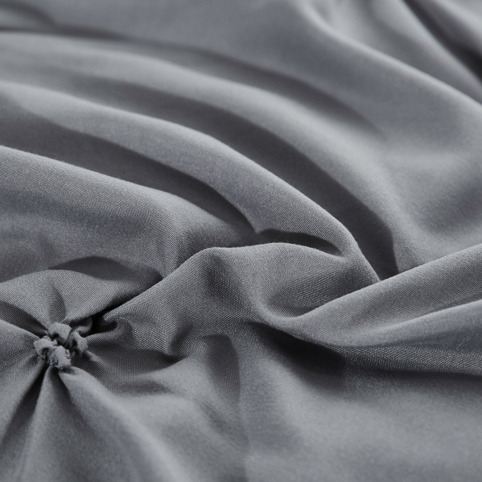 HIG 5 Piece Comforter Set Pinch Pleat Scallop Fringe Classic Bedding ...