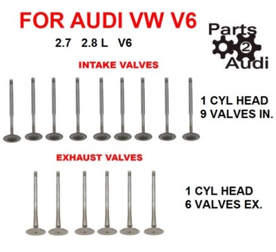 Engine Intake valves , Exhaust Valves, Head Set For Audi 2.7 2.8 V6 ...