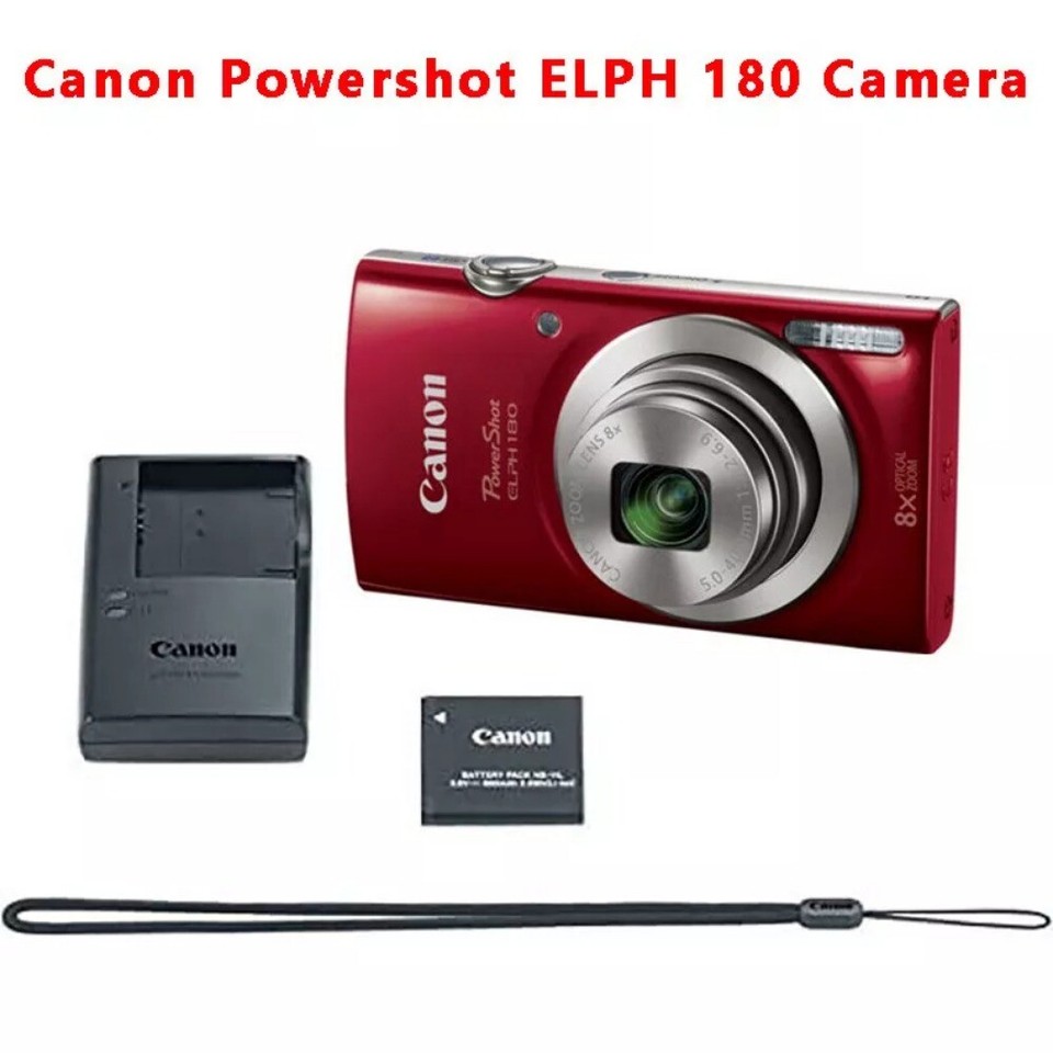 Canon PowerShot ELPH 180 20 Megapixel Digital Camera 8x Optical Zoom ...
