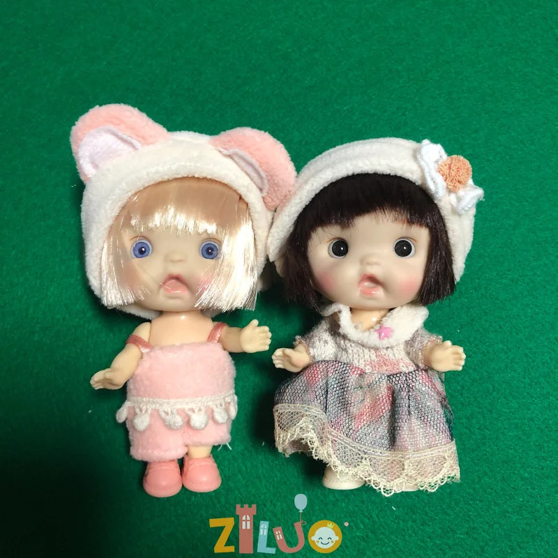 BJD Dolls for Girls 10cm OB11 Mini Doll 3D Blue Green Eyes Kawaii ...