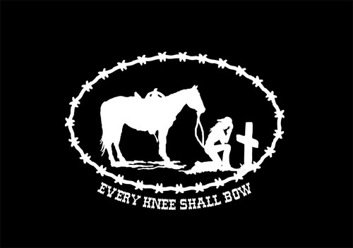 Precision Cut Cowgirl Cowboy Christian every knee shall bow prayer ...