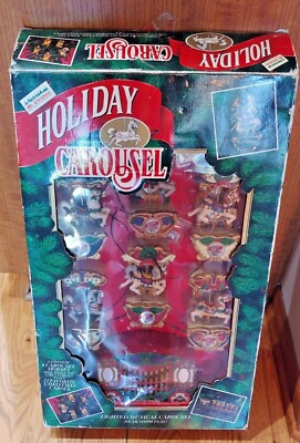 Mr. Christmas Holiday Carousel Calliope 6 Horses 21 Carols Vintage SEE ...