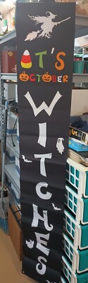 Halloween Witch Flag 1x6ft Halloween Decor Hanging Flag It's October ...