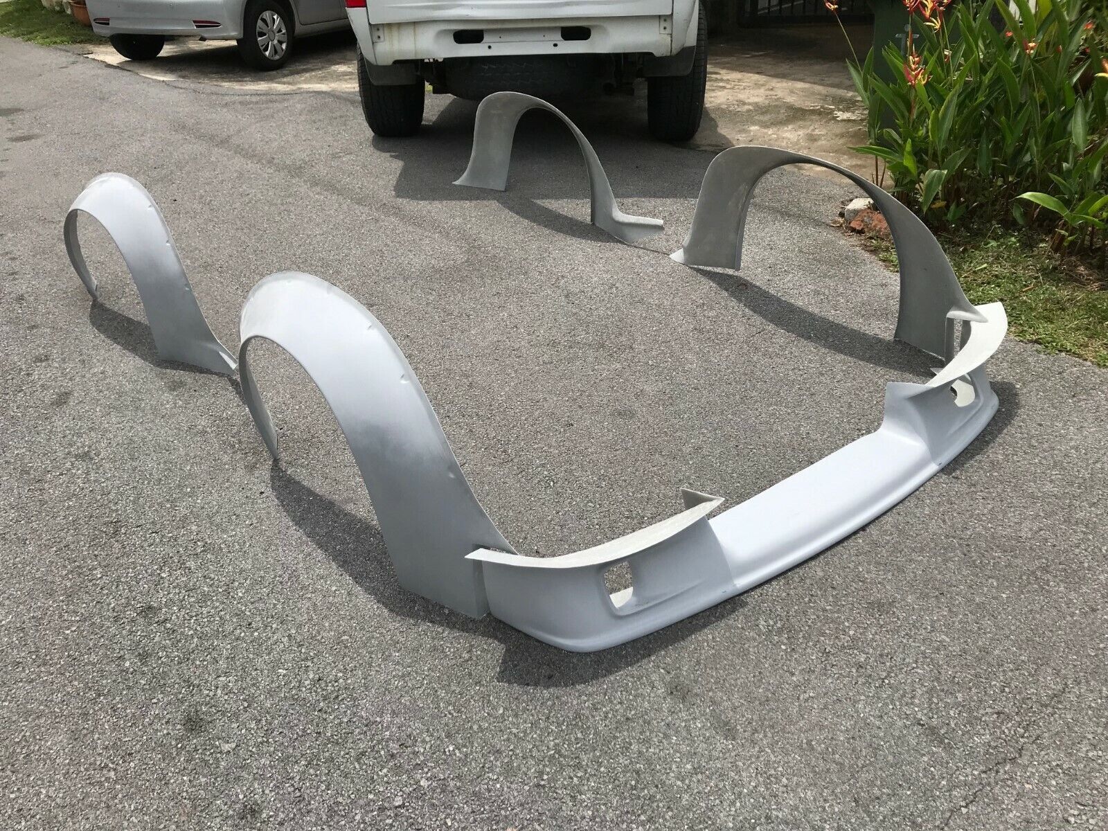 JDM works Fender Flares arch over chin lip spoiler fit Mazda RX7 SA22C ...