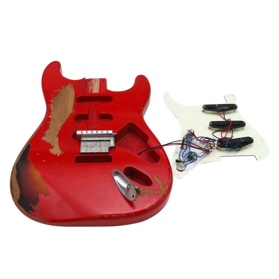 Relic DIY Electric Guitar Kit ST Style Alder Body Rosewood Fingerboard ...