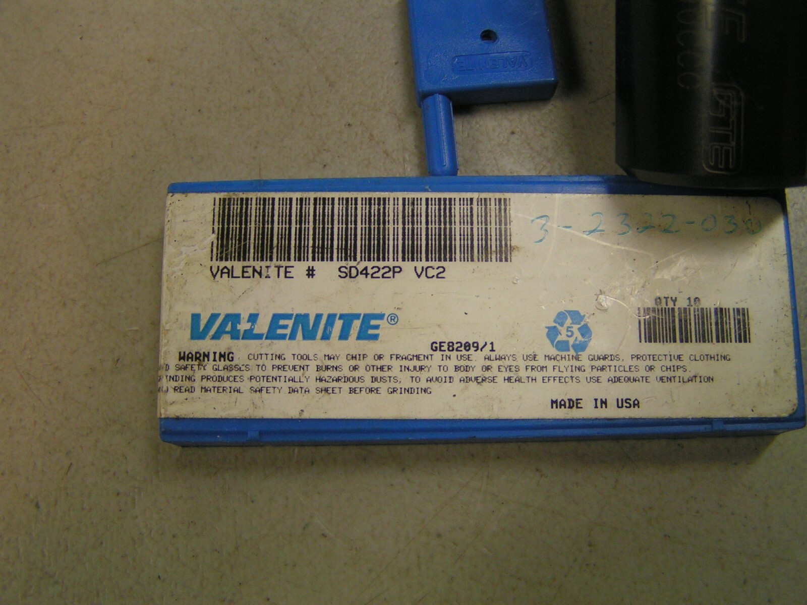 1-1/4" (1.250") 2 Flute S-VMSP-125R-90CCC Valenite Center Dex 50685 ...