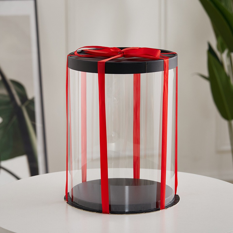 Large Clear PVC Gift Cake Boxes Present Packaging Transparent Box ...