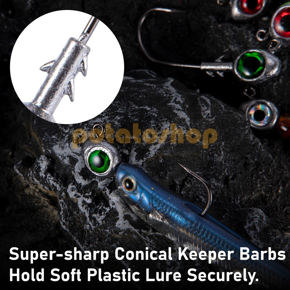 10pcs Big Eye Jigs Redfish Trout Flounder Red Eye Jig Heads Swim Bait ...