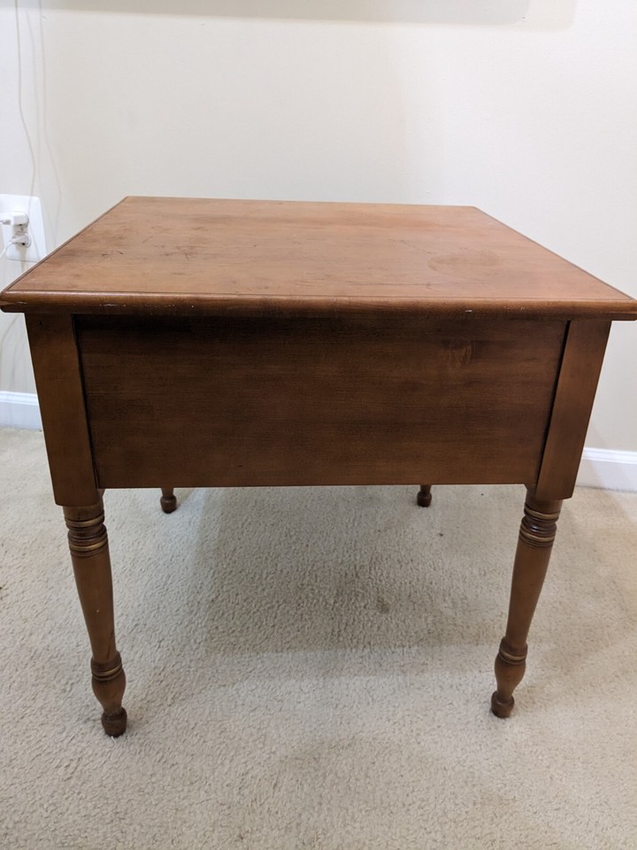 Hitchcock 2-drawer End/Side/Work Table Brown Stenciled drawers | eBay