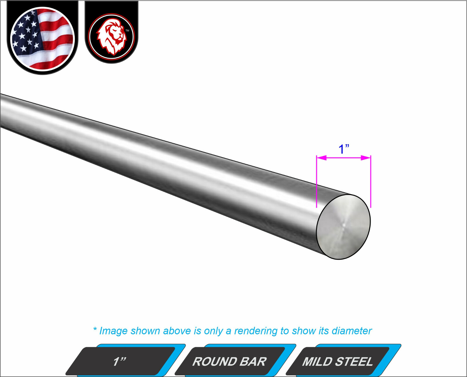 1" Round Metal Bar- Round Metal Stock - Mild Steel - 5-ft. long | eBay