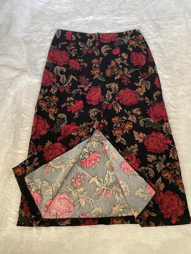 Briggs New York Skirt Womens Size 12P Floral Print Long Modest Stretch ...